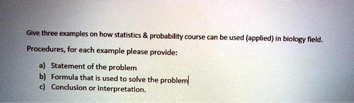 give three examples on how statistics probability course can be used ...