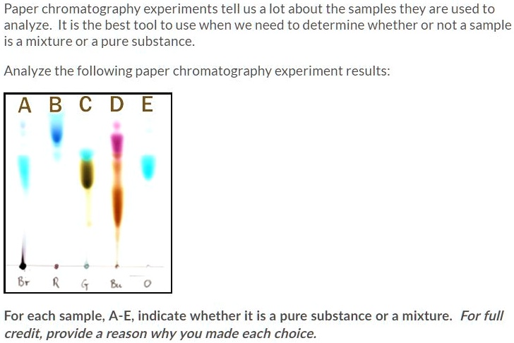 paper chromatography experiments tell us a lot about the samples they are used to analyze it is ...