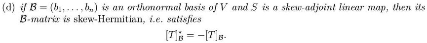 SOLVED:(d) if B = (61, bn) is an orthonormal basis of V and S is skew-adjoint linear map, then ...