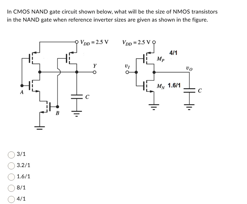 Please answer the question right In CMOS NAND gate circuit shown below ...