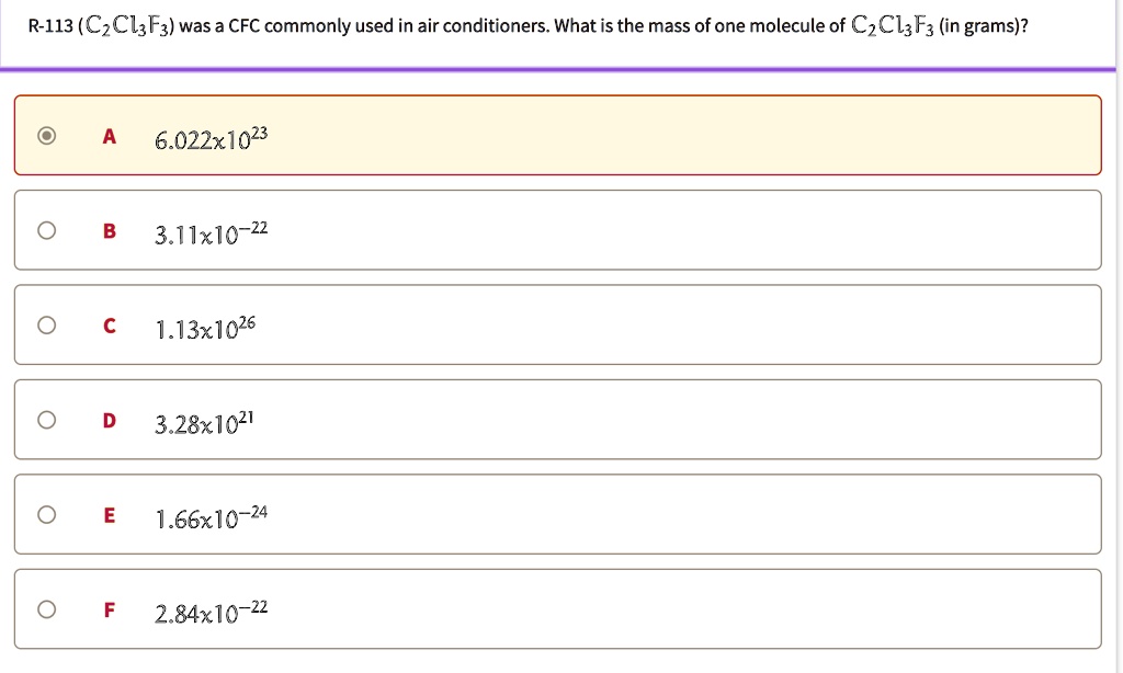 r 113 czclzfz was a cfc commonly used in air conditioners what is the ...