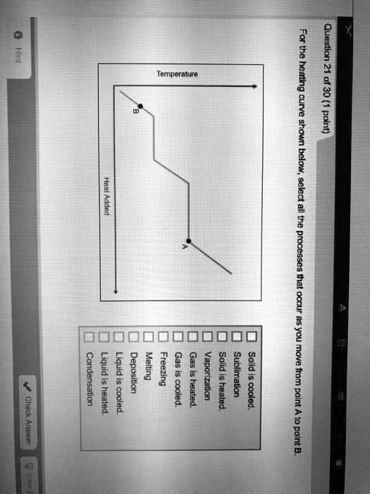 [GET ANSWER] Question 21 of 30 (1 point) For the heating curve shown ...