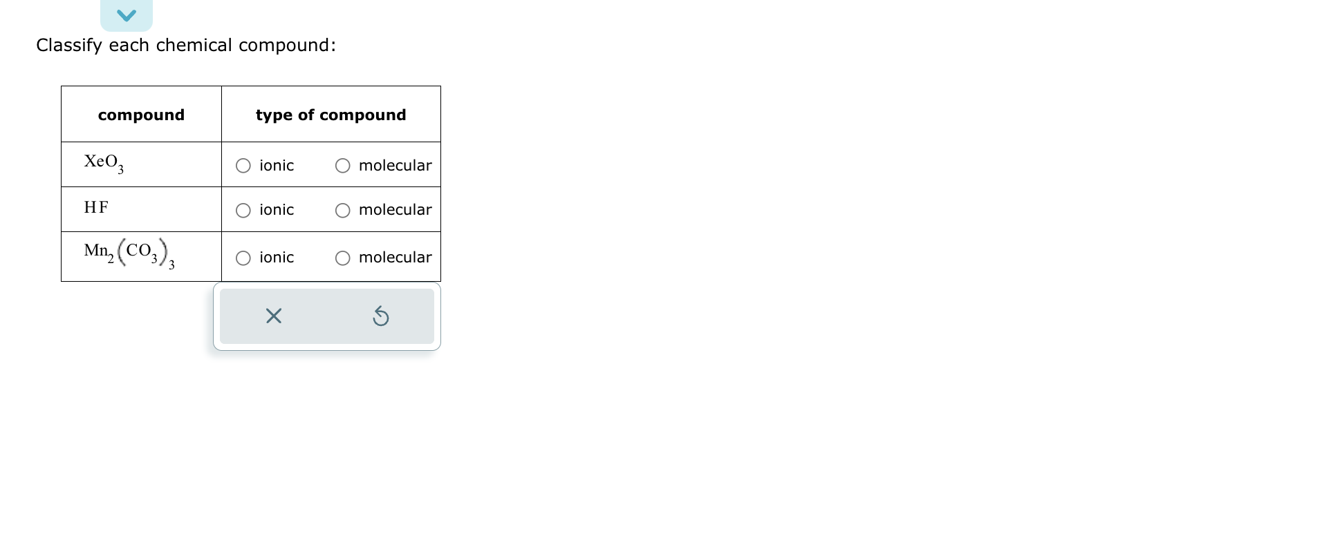 SOLVED: Classify each chemical compound: compound 2|c| type of compound ... SOLVED: Classify each chemical compound: compound 2|c| type of compound ...