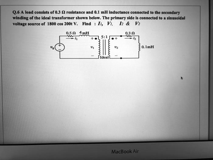 q6 a load consists of 03 resistance and 01 mh inductance connected to ...