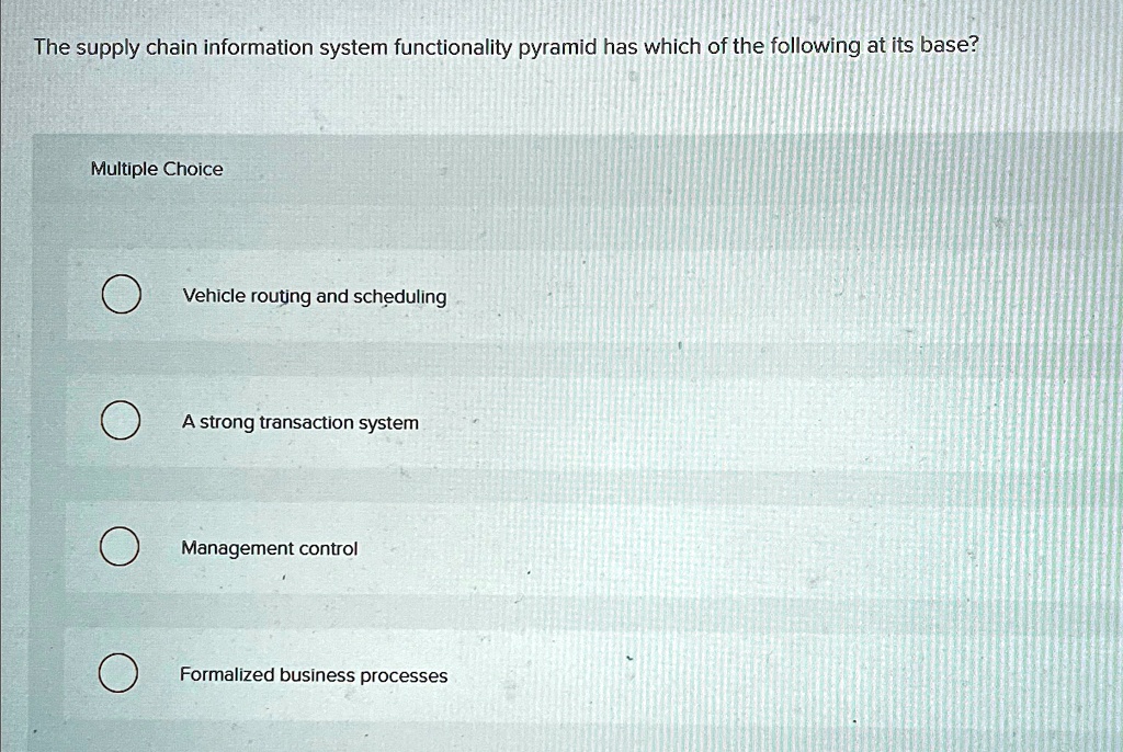 the supply chain information system functionality pyramid has which of ...