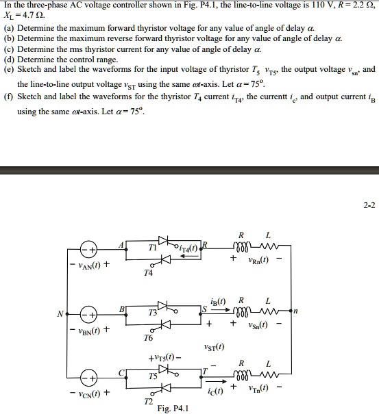 in the three phase ac voltage controller shown in fig p41 the line to ...
