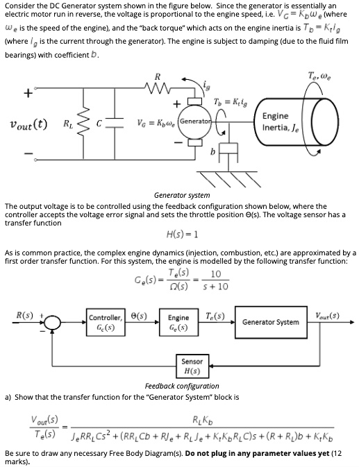 SOLVED: Consider the DC Generator system shown in the figure below ...
