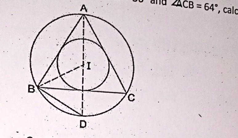 SOLVED: 'In the given figure, I is the incentre of ΔABC. AI produced meets the circumcircle of ...