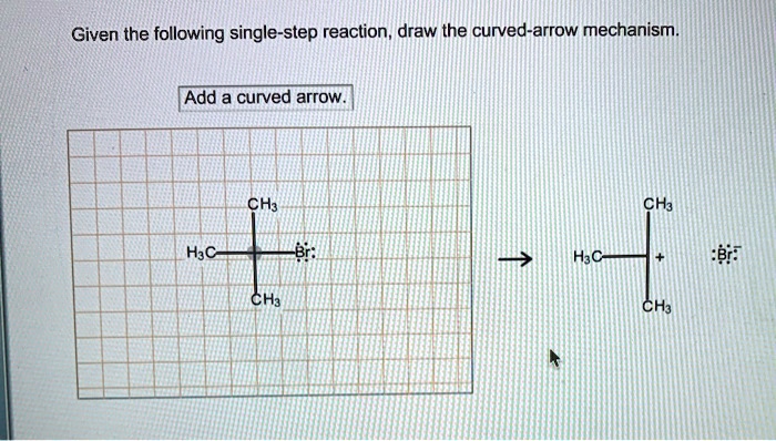 SOLVED: Given the following single-step reaction, draw the curved-arrow mechanism. Add a curved ...