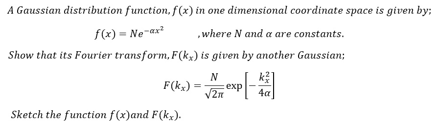 SOLVED: A Gaussian distribution function, f(x), in one-dimensional ...