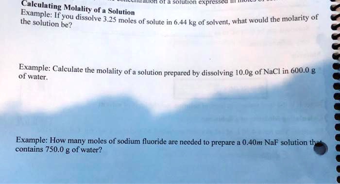 u exples calculating molality example if of a solution the solution bou dissolve 325 be moles of ...