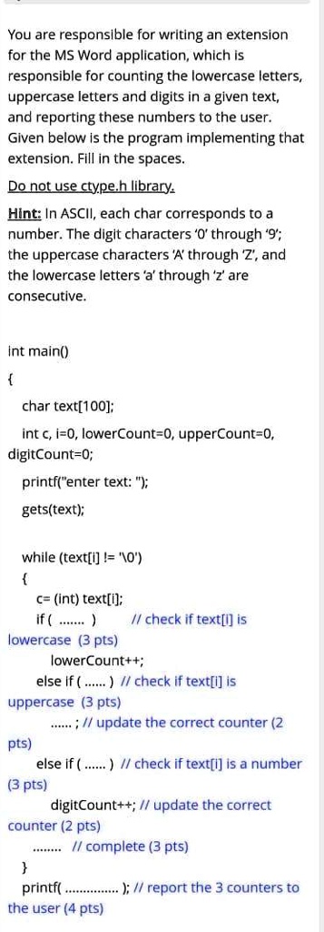 SOLVED: You are responsible for writing an extension for the MS Word application, which is ...
