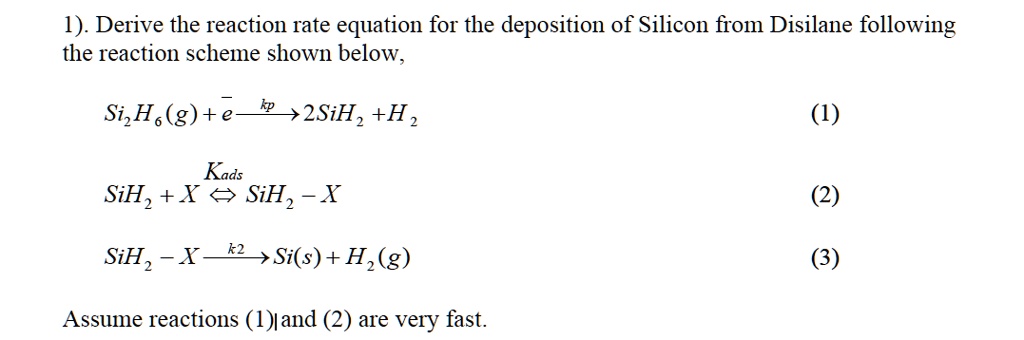 SOLVED:1). Derive the reaction rate equation for the deposition of ...