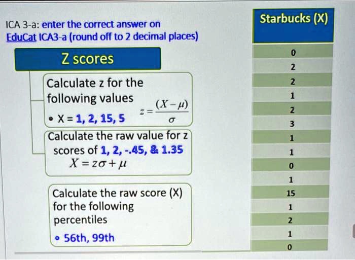ICA 3-a: enter the correct answer on EduCat ICA3-a (round off to 2 ...