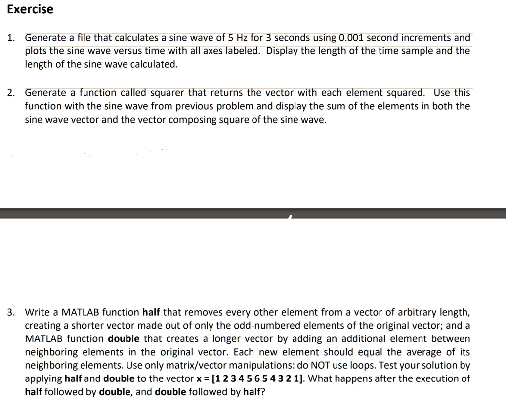 SOLVED: Please help with 2 and 3 Exercise Generate a file that ...
