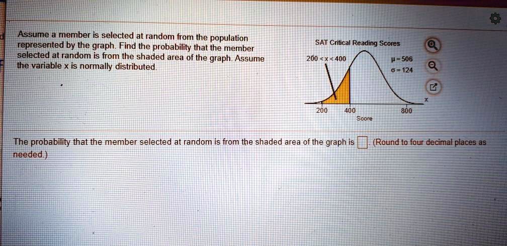 SOLVED: Assume a member is selected at random from the population ...