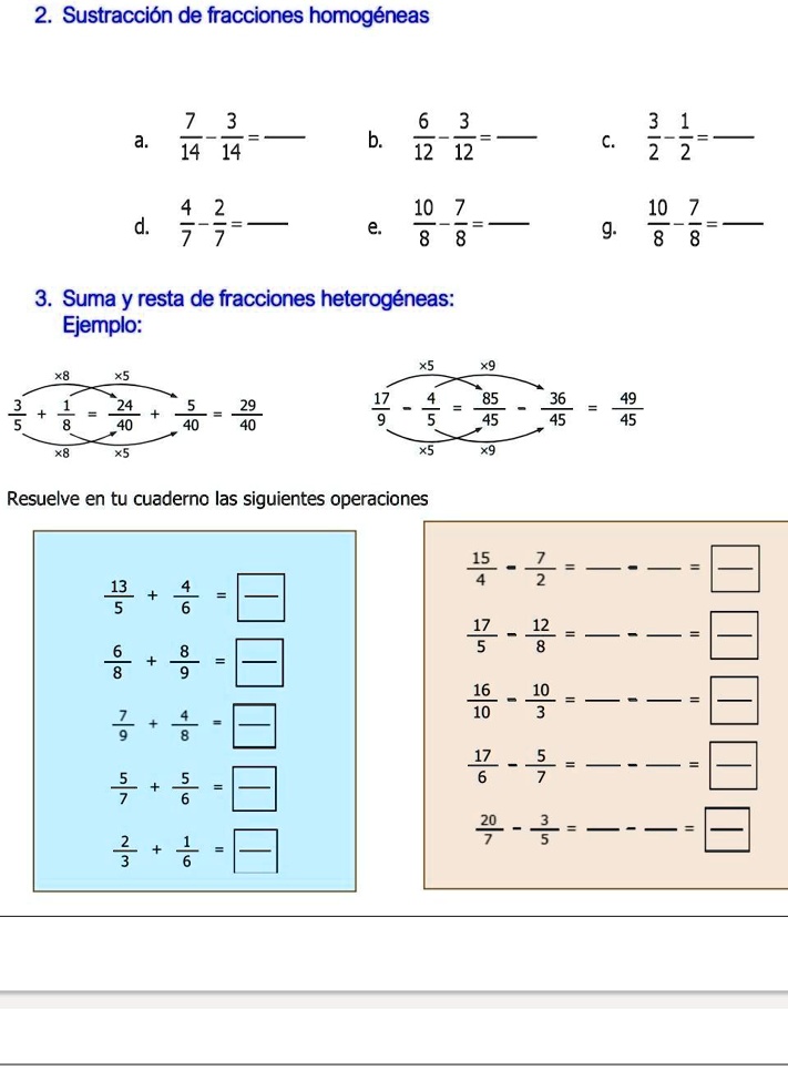 SOLVED: me ayudan con esta tarea de matematicas 2. Sustracción de ...