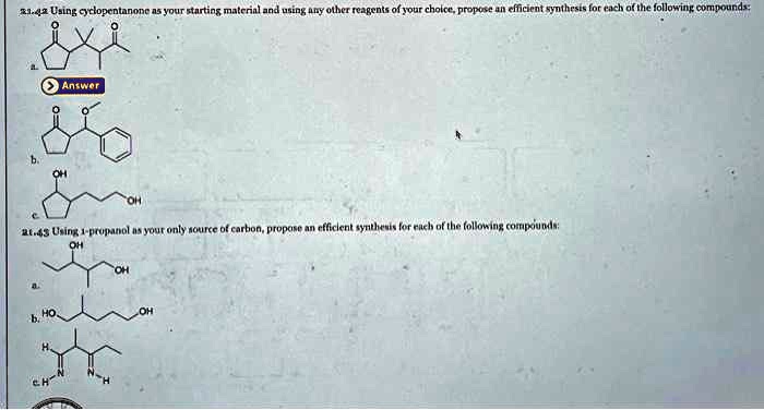 SOLVED: Text: Using -propanol as your only source of carbon, propose an efficient synthesis for ...