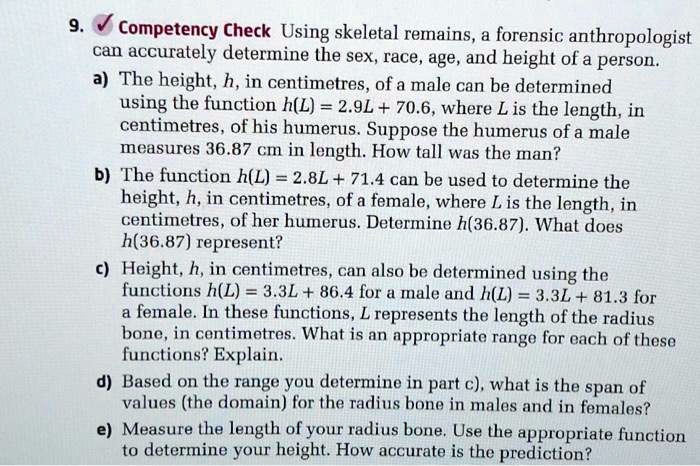 SOLVED: Competency Check: Using skeletal remains, a forensic ...