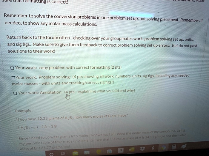 SOLVED: thal tolmatting IS correct! Remember to solve the conversion ...