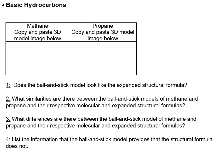 SOLVED: 4 Basic Hydrocarbons Methane Propane Copy and paste 3D model ...