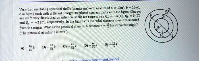 SOLVED: Texts: Very thin insulating spherical shells (membrane) with a ...