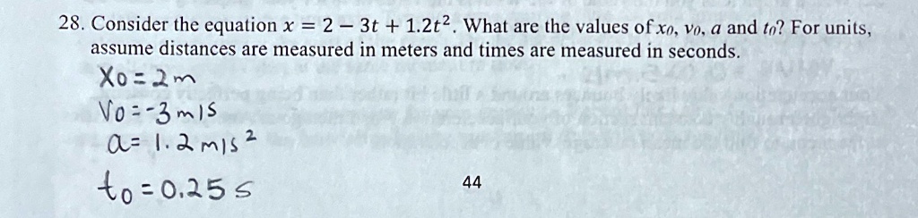SOLVED: Use the equation to graph position versus time, velocity versus ...