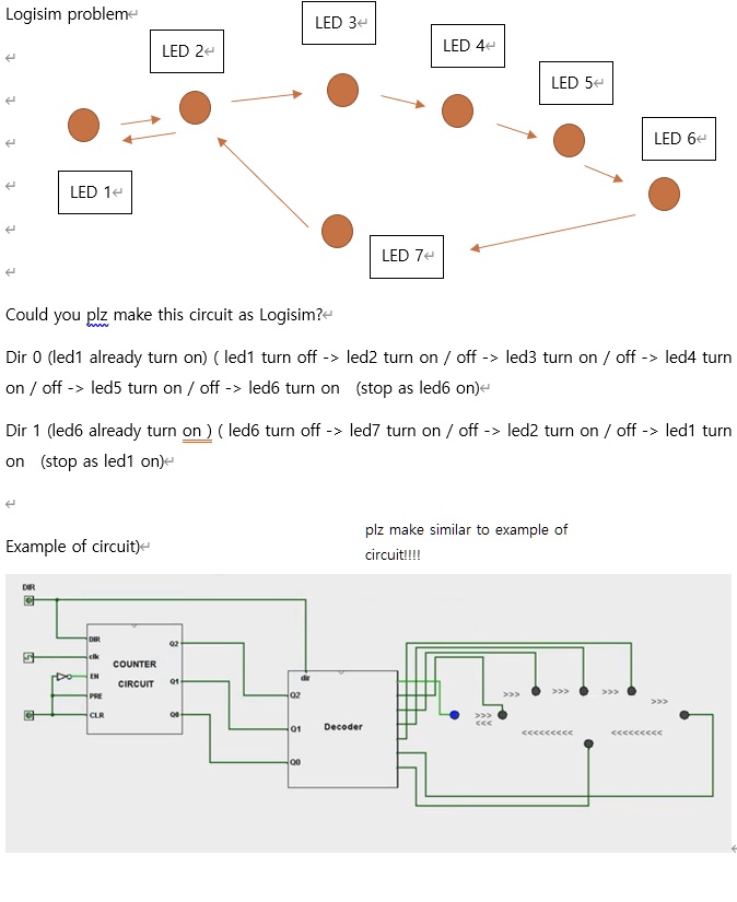 SOLVED: Logisim Circuit Problem (Really Want as Similar as Example Circuit!) Logisim Problem LED ...