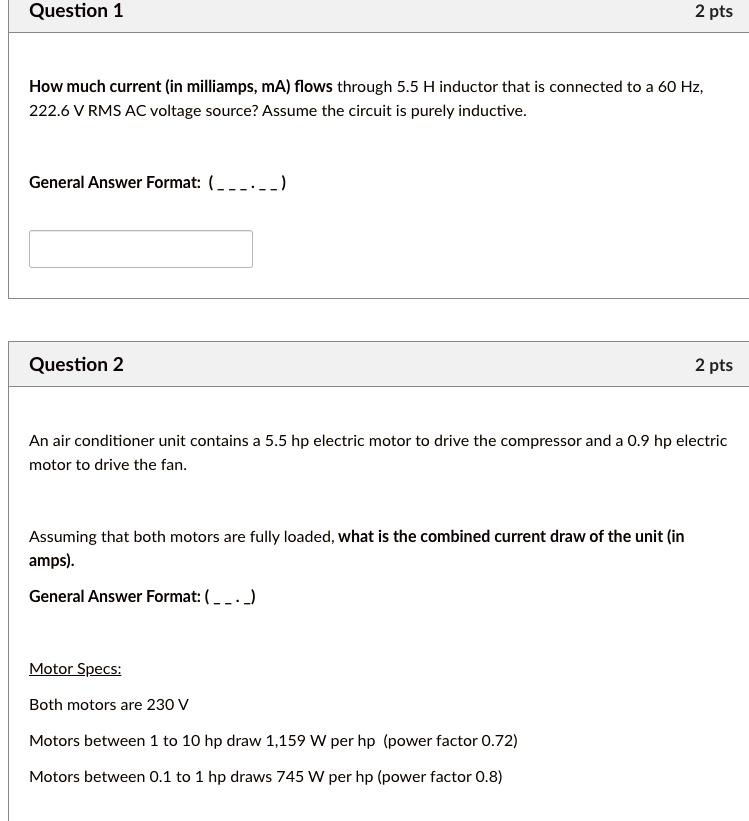 SOLVED: Question 1 2 pts How much current (in milliamps,mA) flows ...