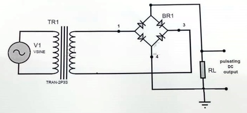 design a full wave bridge rectifier circuit using 1n4001 diode under maximum operating ...