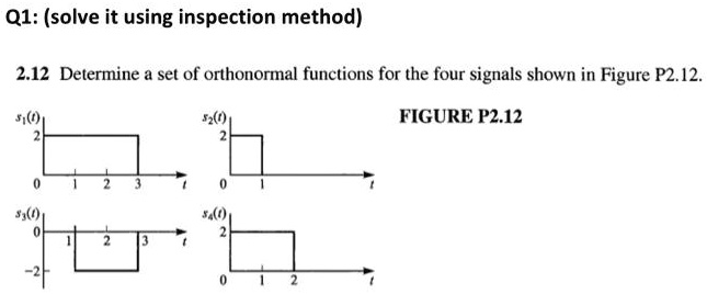 SOLVED: Q1: (solve it ;using inspection method) 2.12 Determine set of orthonormal functions for ...