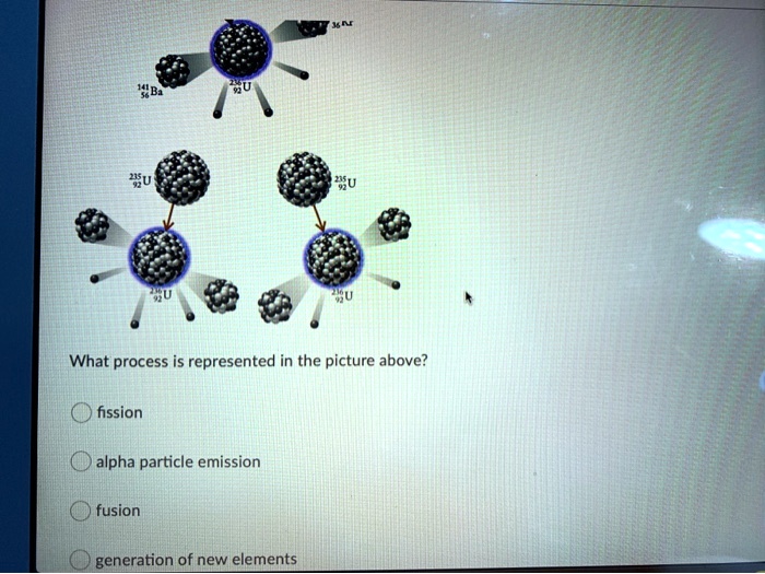SOLVED: What process is represented in the picture above? hission alpha particle emission fusion ...