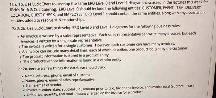 SOLVED: -use lucid chart 1a 1b.Use LucidChart to develop the same ERD ...