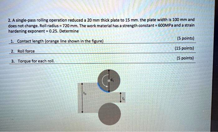2. A single-pass rolling operation reduced a 20 mm thick plate to 15 mm ...