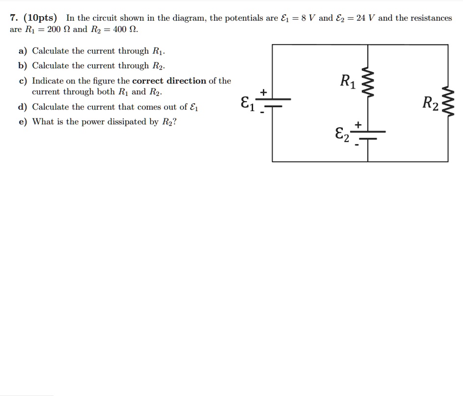 Solved 7 1opts In The Circuit Shown In The Diagram The Potentials
