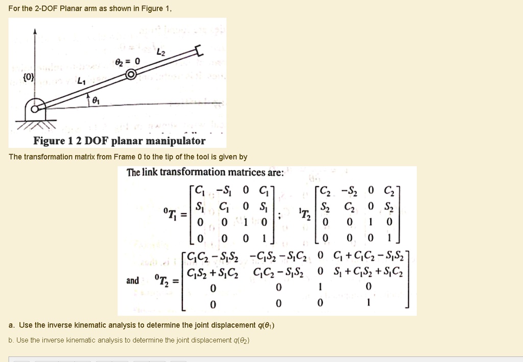 for the 2 dof planar arm as shown in figure 1 0 0 17 101 figure 1 2 dof ...
