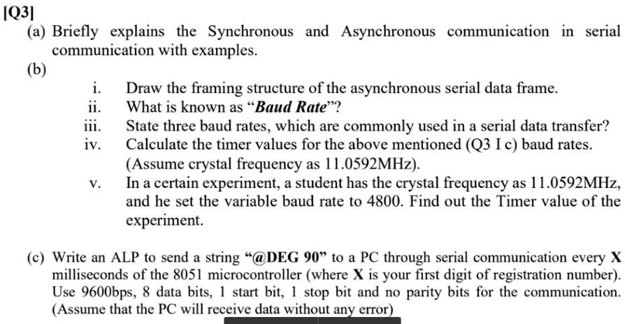 SOLVED: Q3| (a) Briefly explain the Synchronous and Asynchronous ...