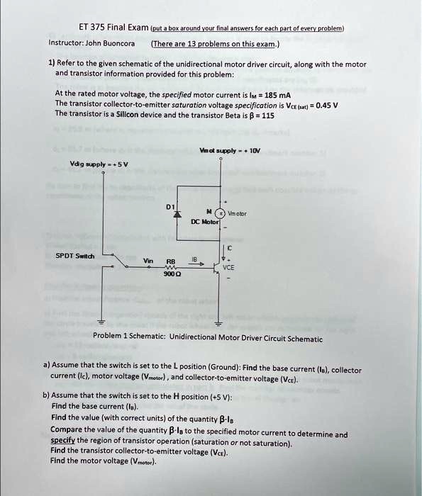 SOLVED: Texts: ET 375 Final Exam (put a box around your final answers ...