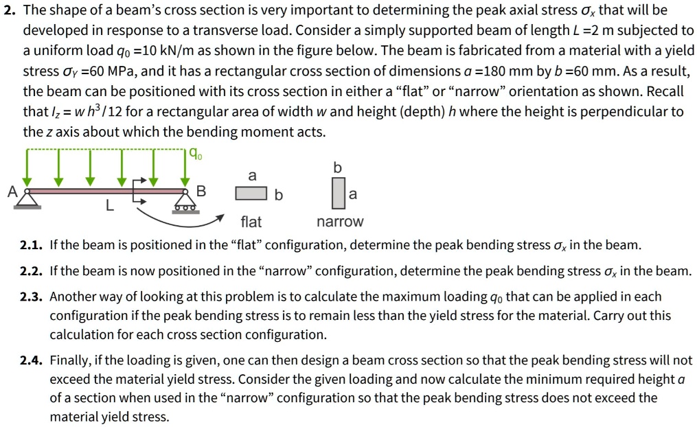 2 the shape of a beams cross section is very important to determining ...