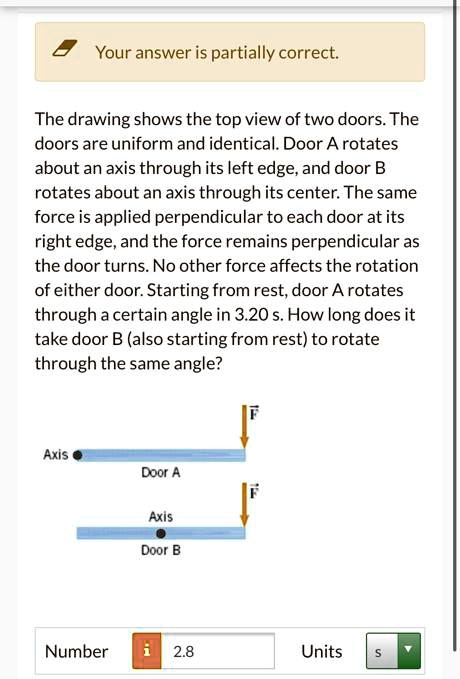 SOLVED:Your answer is partially correct: The drawing shows the top view ...