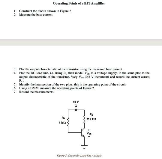 Operating Points of a BJT Amplifier 1. Construct the circuit shown in ...