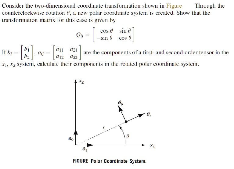 SOLVED: Consider the two-dimensional coordinate transformation shown in Figure Through the ...