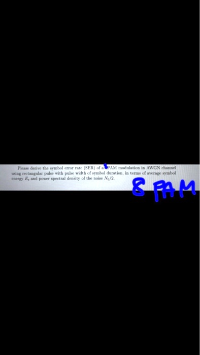 Please derive the symbol error rate (SER) of a PAM modulation in AWGN ...