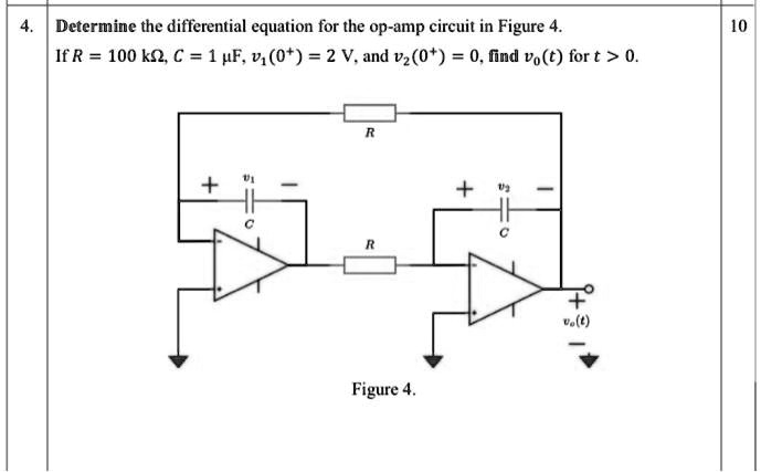 4. Determine the differential equation for the op-amp circuit in Figure ...