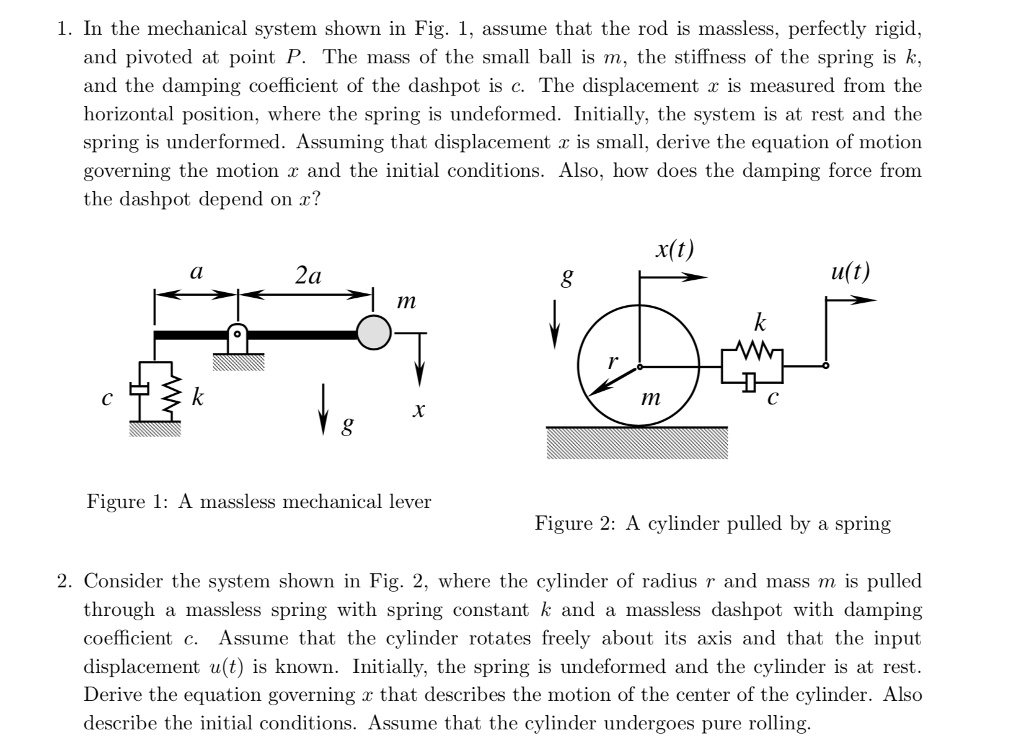 1. In the mechanical system shown in Fig. 1, assume that the rod is ...