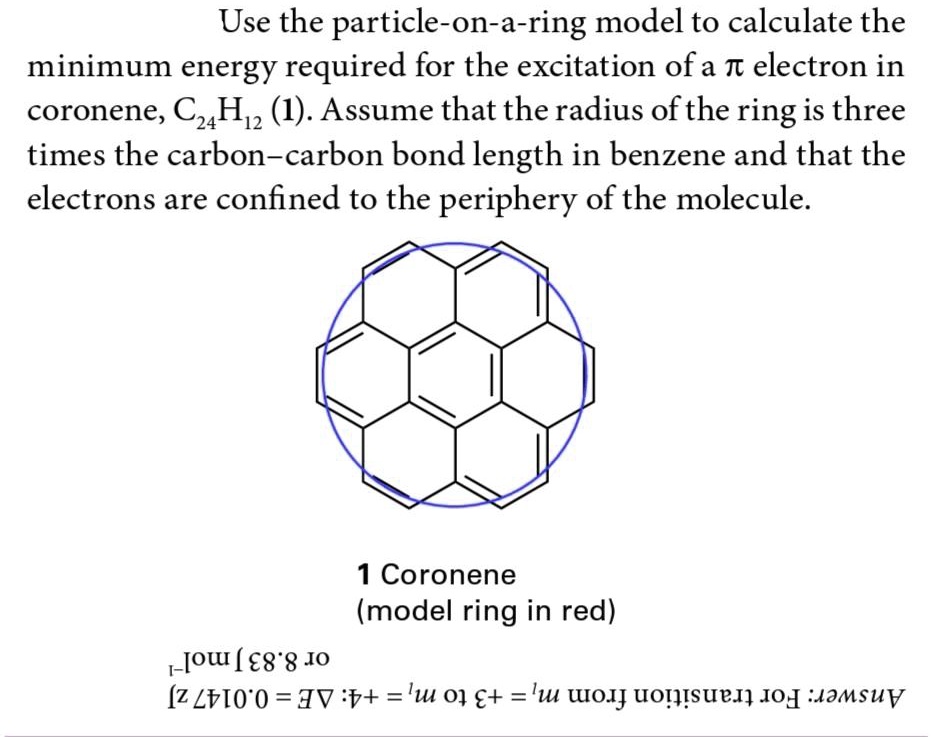 Use the particle-on-a-ring model to calculate the minimum...