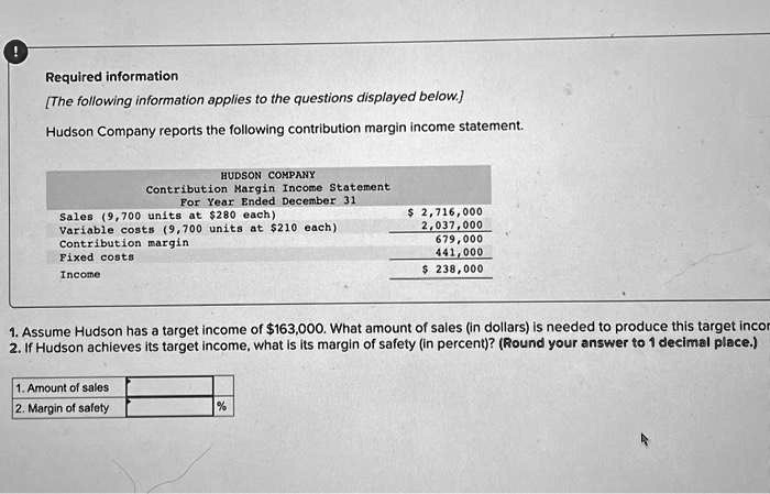 SOLVED: 1. Amount of sales: To produce a target income of 163,000, we ...