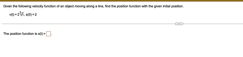 Solved Given The Following Velocity Function Of An Object Moving Along