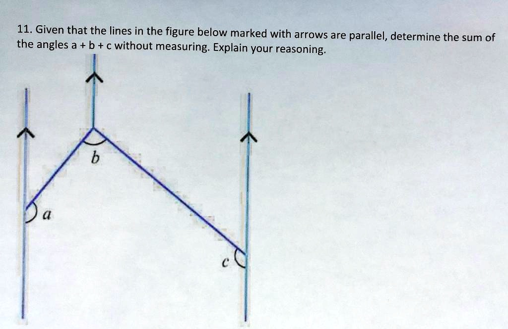 SOLVED: 11. Given that the lines in the figure below marked with arrows are parallel, determine ...