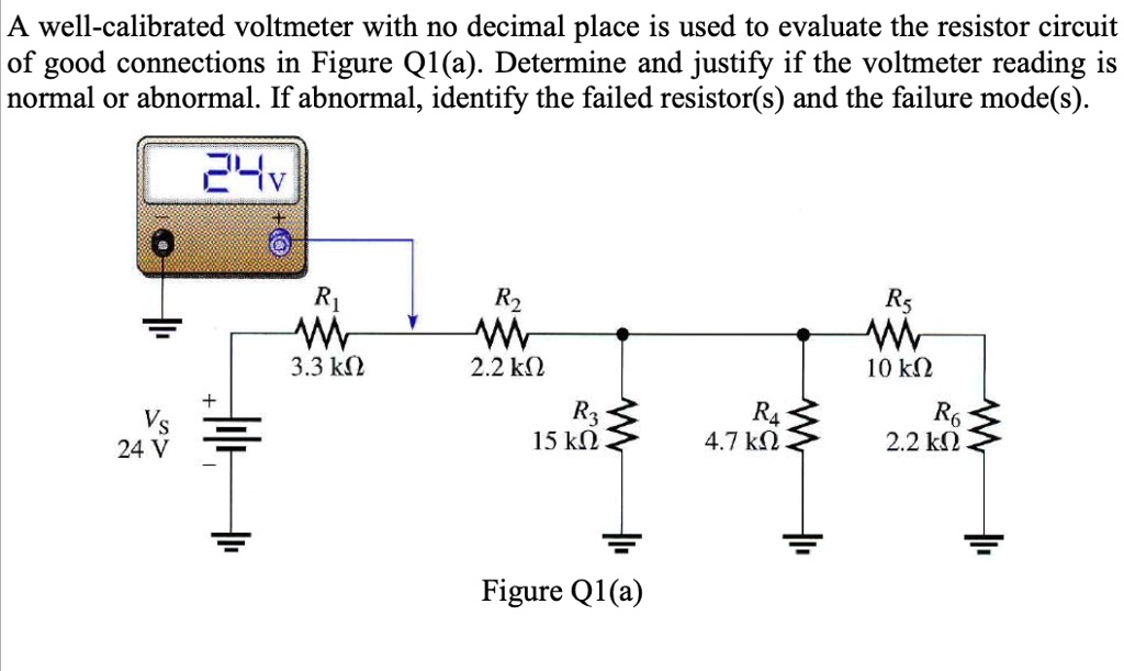 A well-calibrated voltmeter with no decimal place is used to evaluate ...